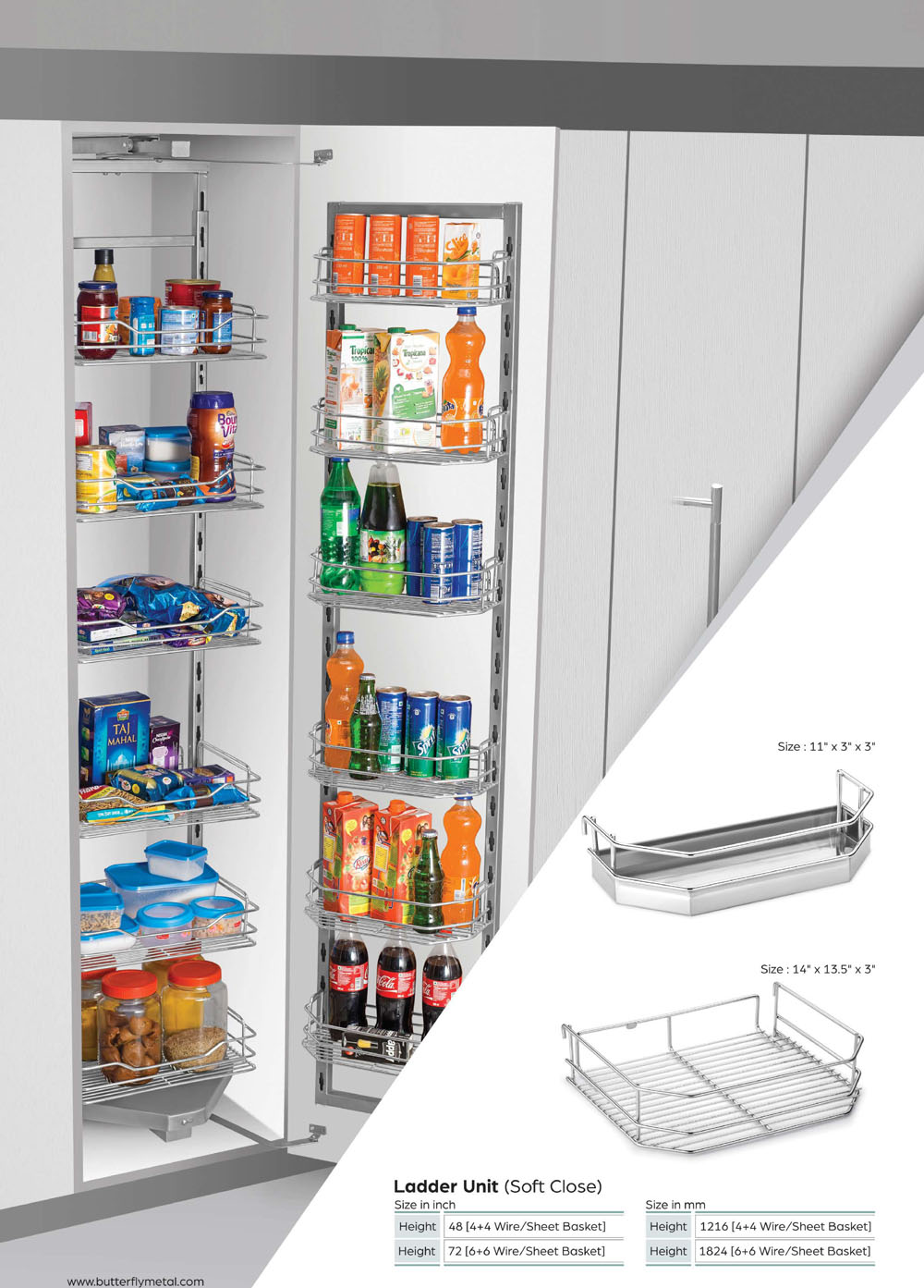 Butterfly Ladder Unit with Sheet Basket - Plywala
